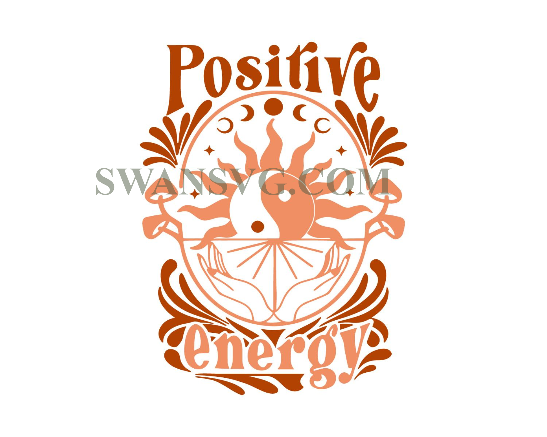 Positive Energy SVG PNG, Self Love Svg, Inspirational Svg, Wildflower ...