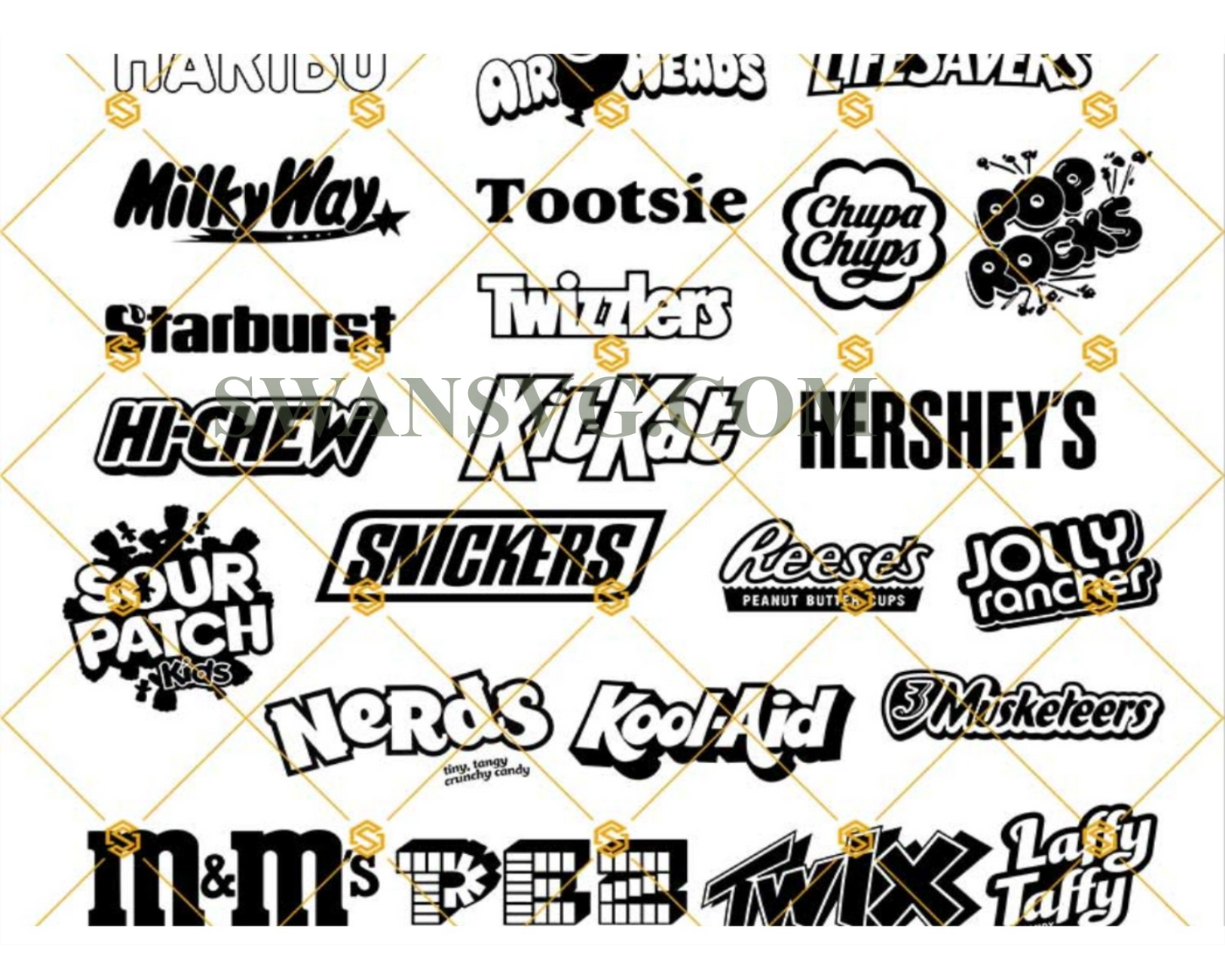 Candy Brands SVG Bundle, Sweets Vector, Snickers Candybar Milkyway ...