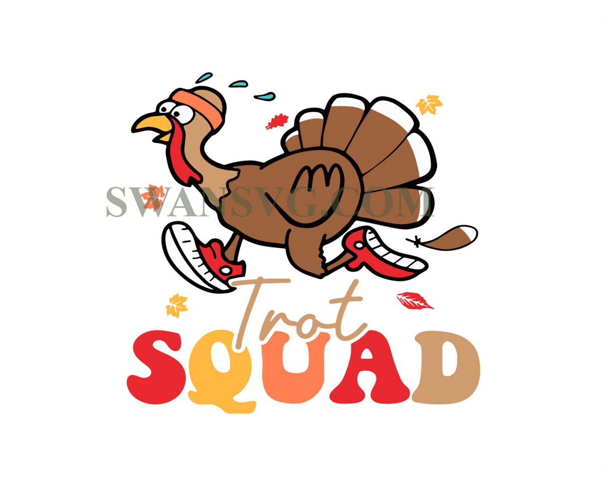 Trot Squad Svg, Thanksgiving Turkey Trot Svg, Turkey Run Svg – SwanSvg