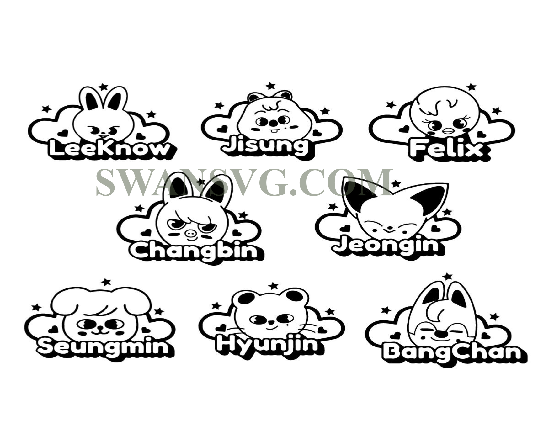 Stray Kids Svg ,Kpop Star PNG , Stray Kids zooLightstick Stickers – SwanSvg