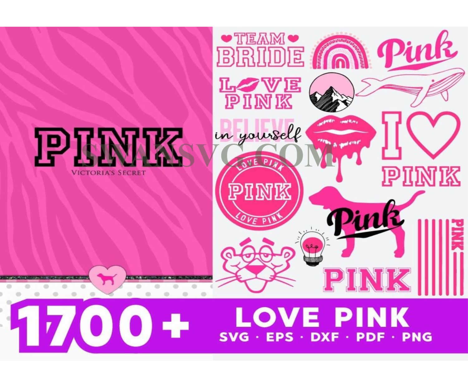 1700 Love Pink Bundle Svg, Trending Svg, Love Pink Logos Svg – SwanSvg