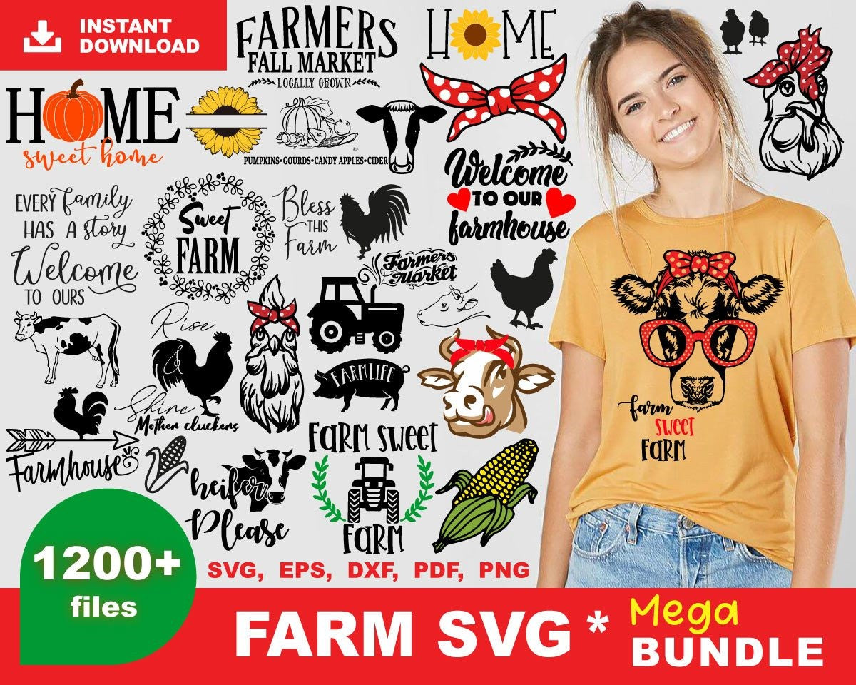 Farm Mega Bundle Svg, Farm Bundle Svg, Farm Life Svg, Farmer Svg – SwanSvg