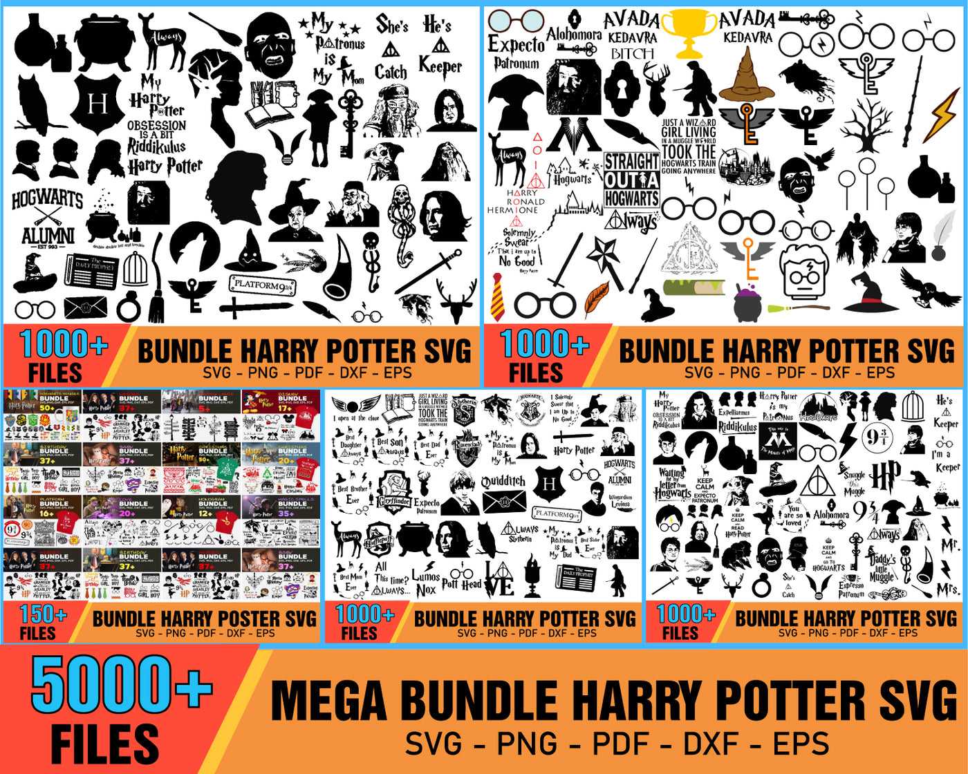 5000 Harry Potter Mega Bundle Svg, Harry Potter Svg, Harry Potter – SwanSvg